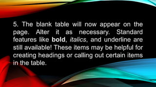 MS Word - Table (Task 1 - Office Supplies).pptx | Desktop Publishing ...