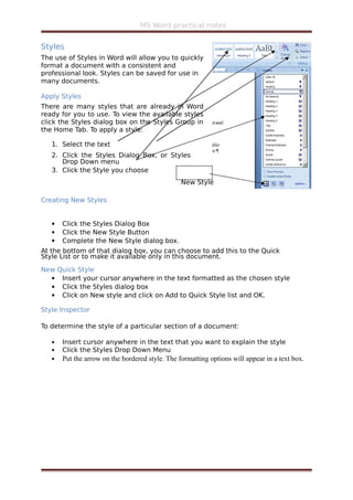 Ms word 2007 practical notes | PDF