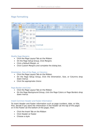 Ms word 2007 practical notes | PDF
