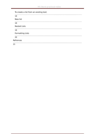 Ms word 2007 practical notes | PDF