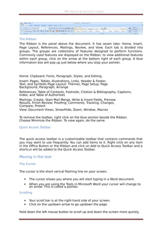 Ms word 2007 practical notes | PDF