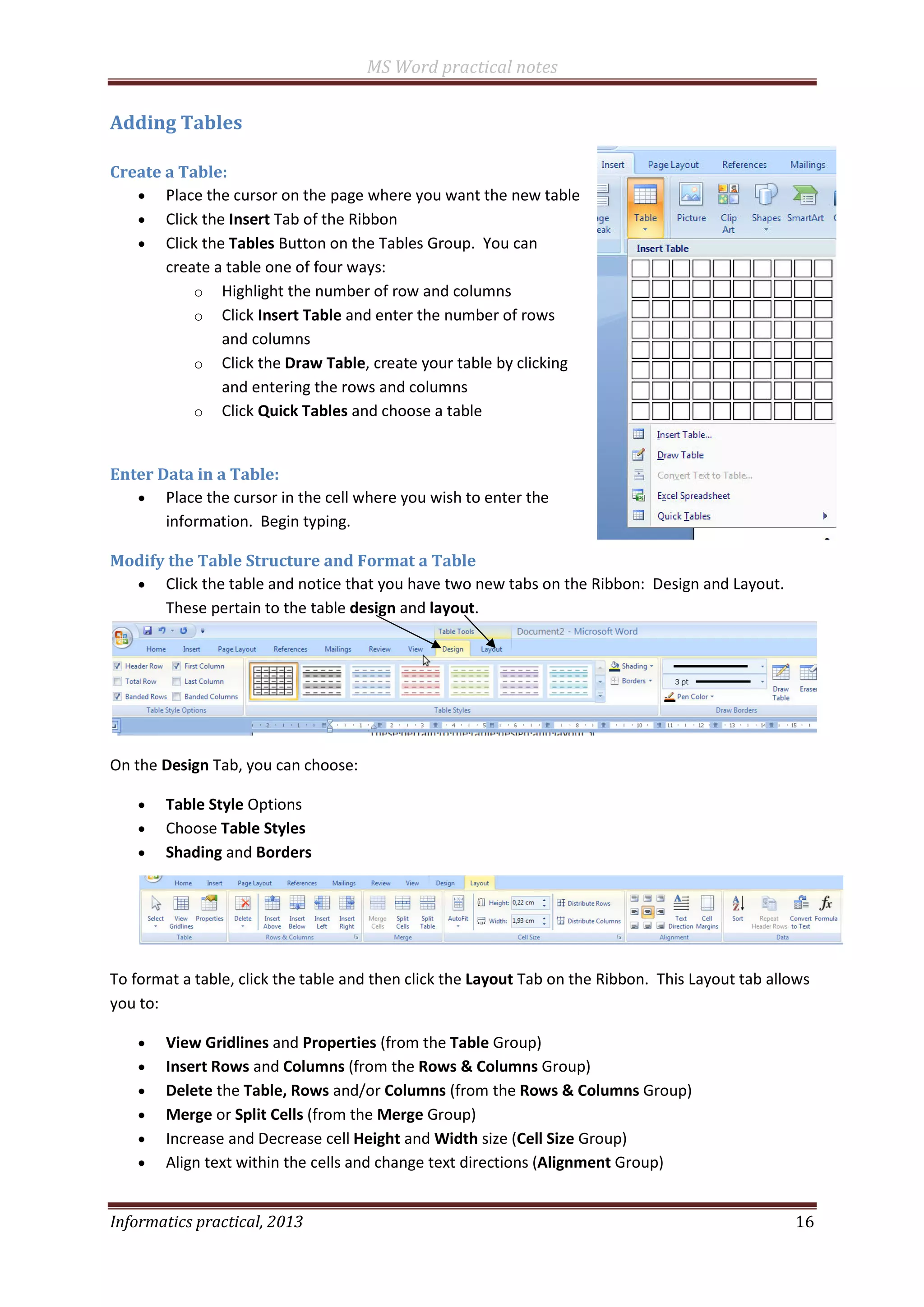 Ms word 2007 practical notes | PDF