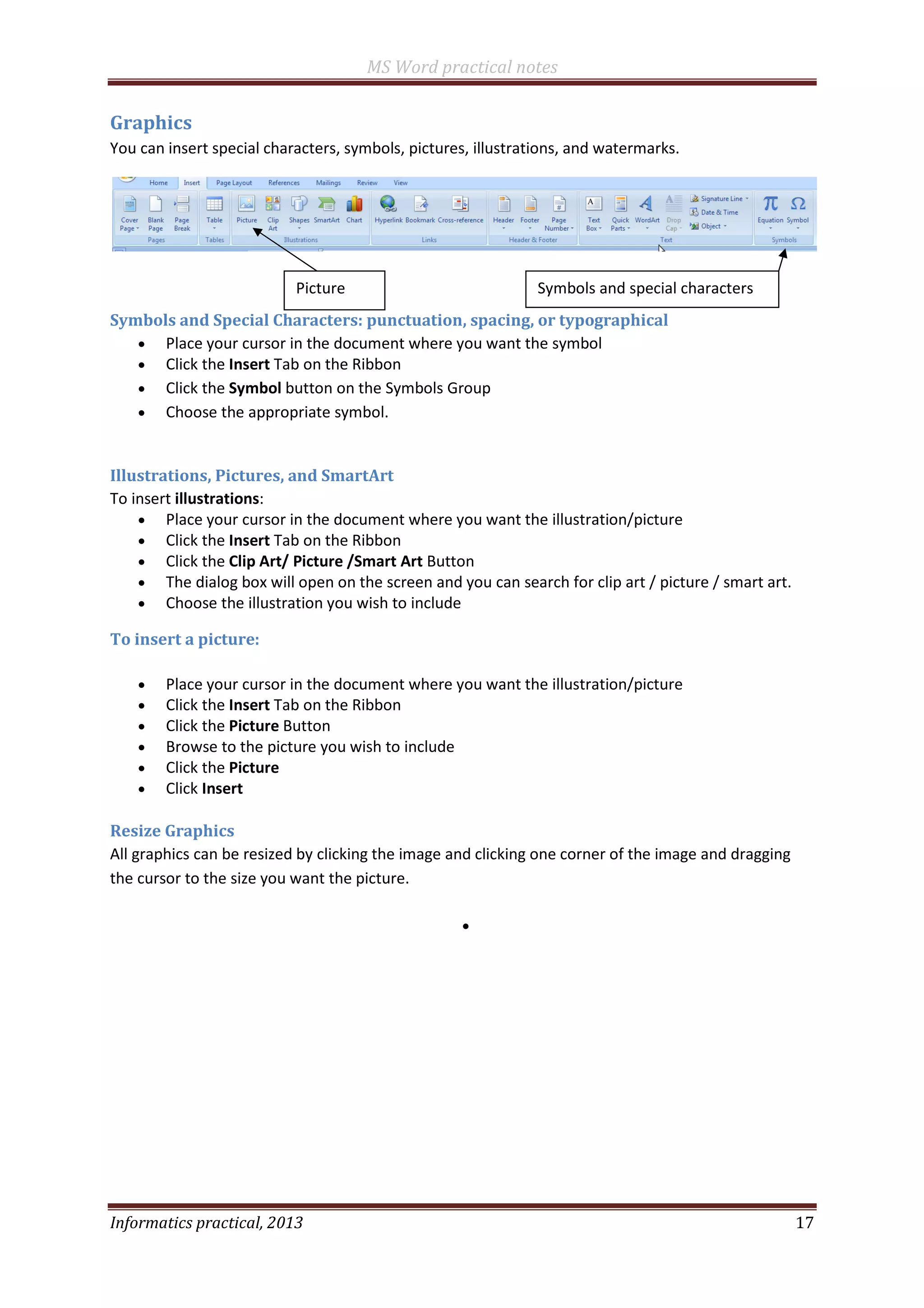 Ms word 2007 practical notes | PDF