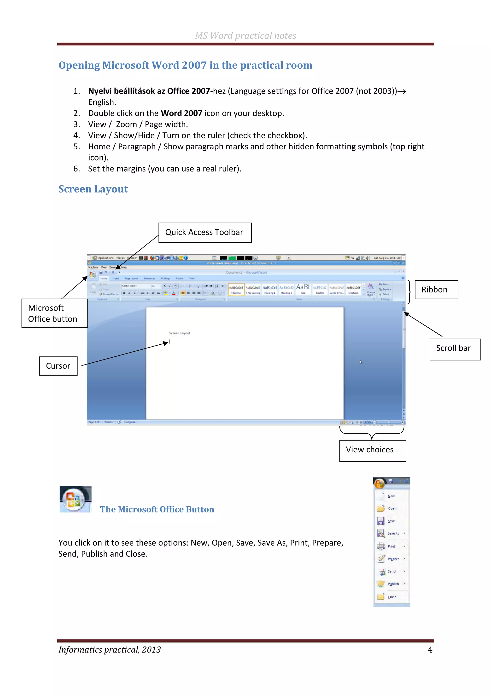 Ms word 2007 practical notes | PDF