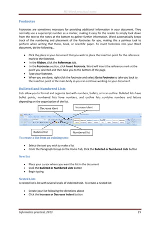 Ms word 2007 practical notes | PDF
