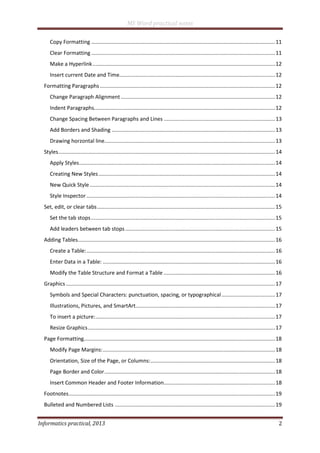 Ms word 2007 practical notes | PDF