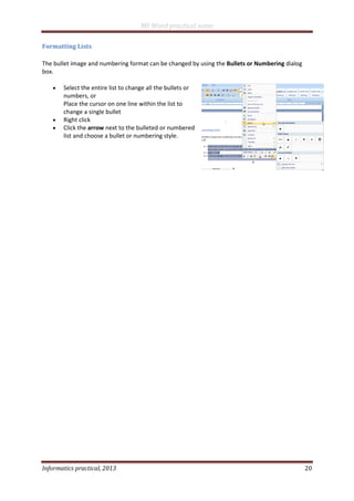 Ms word 2007 practical notes | PDF