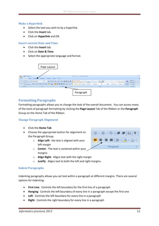 Ms word 2007 practical notes | PDF