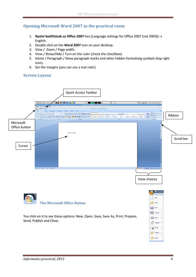 Ms word 2007 practical notes | PDF