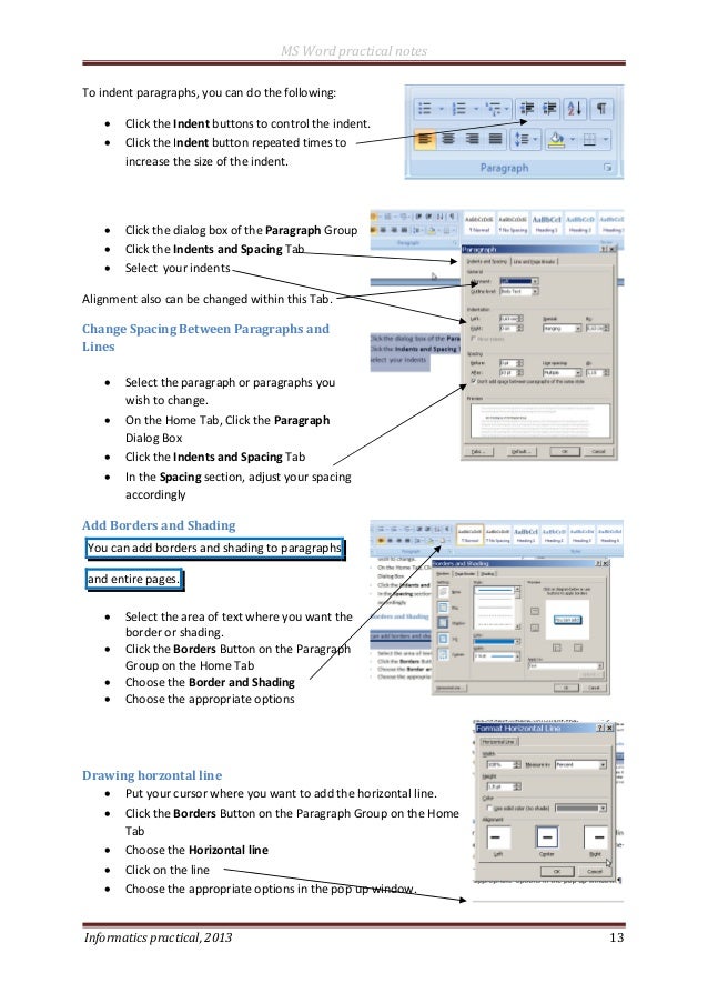 Ms word 2007 practical notes