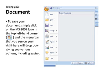 Ms word2007tutorial | PPT