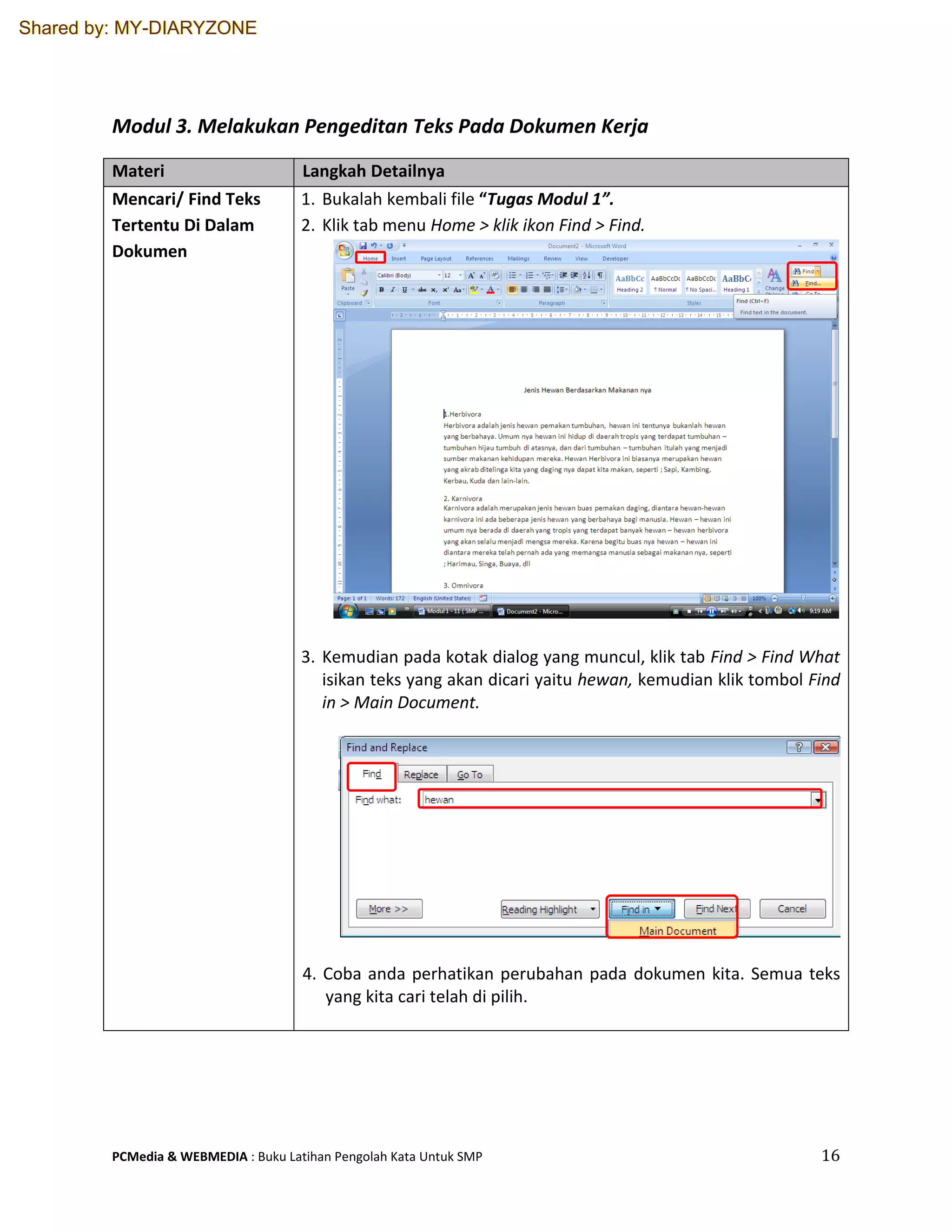 Modul Belajar Ms word | PDF