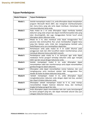 Modul Belajar Ms word | PDF