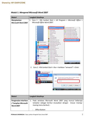 Modul Belajar Ms word | PDF