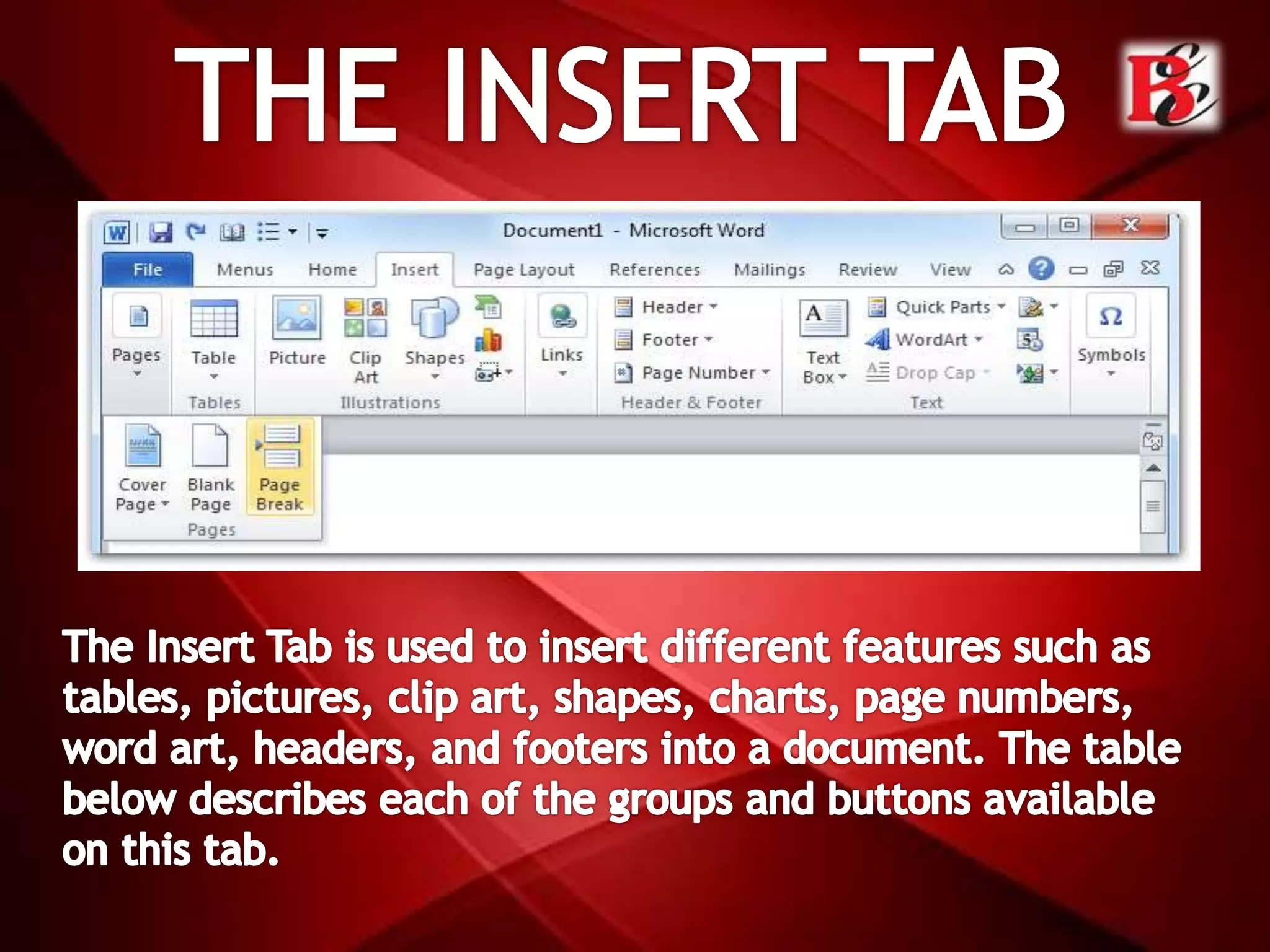 Explanation About MS Word And its Various Tabs And Toolbars | PPTX