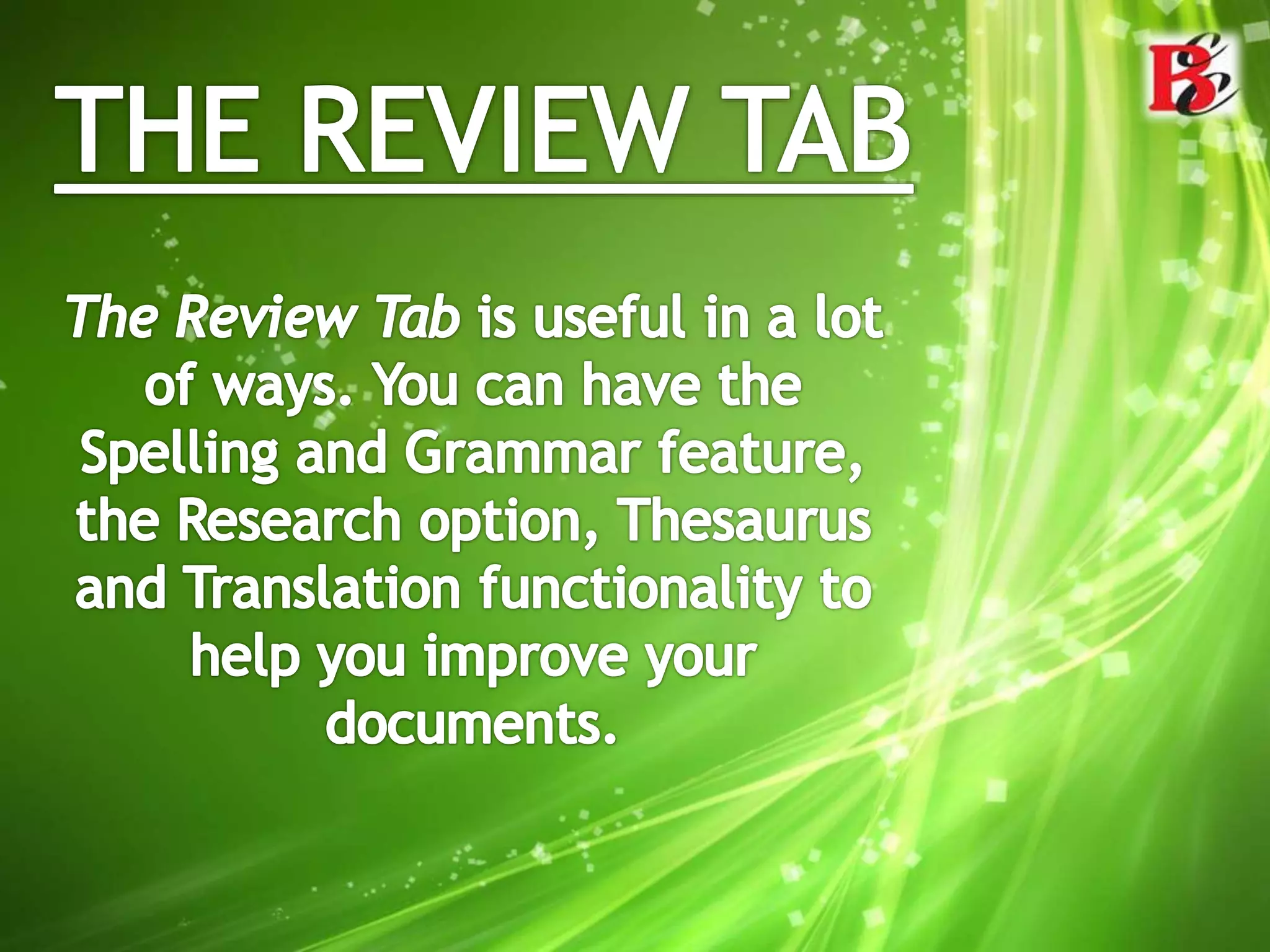 Explanation About MS Word And its Various Tabs And Toolbars | PPTX