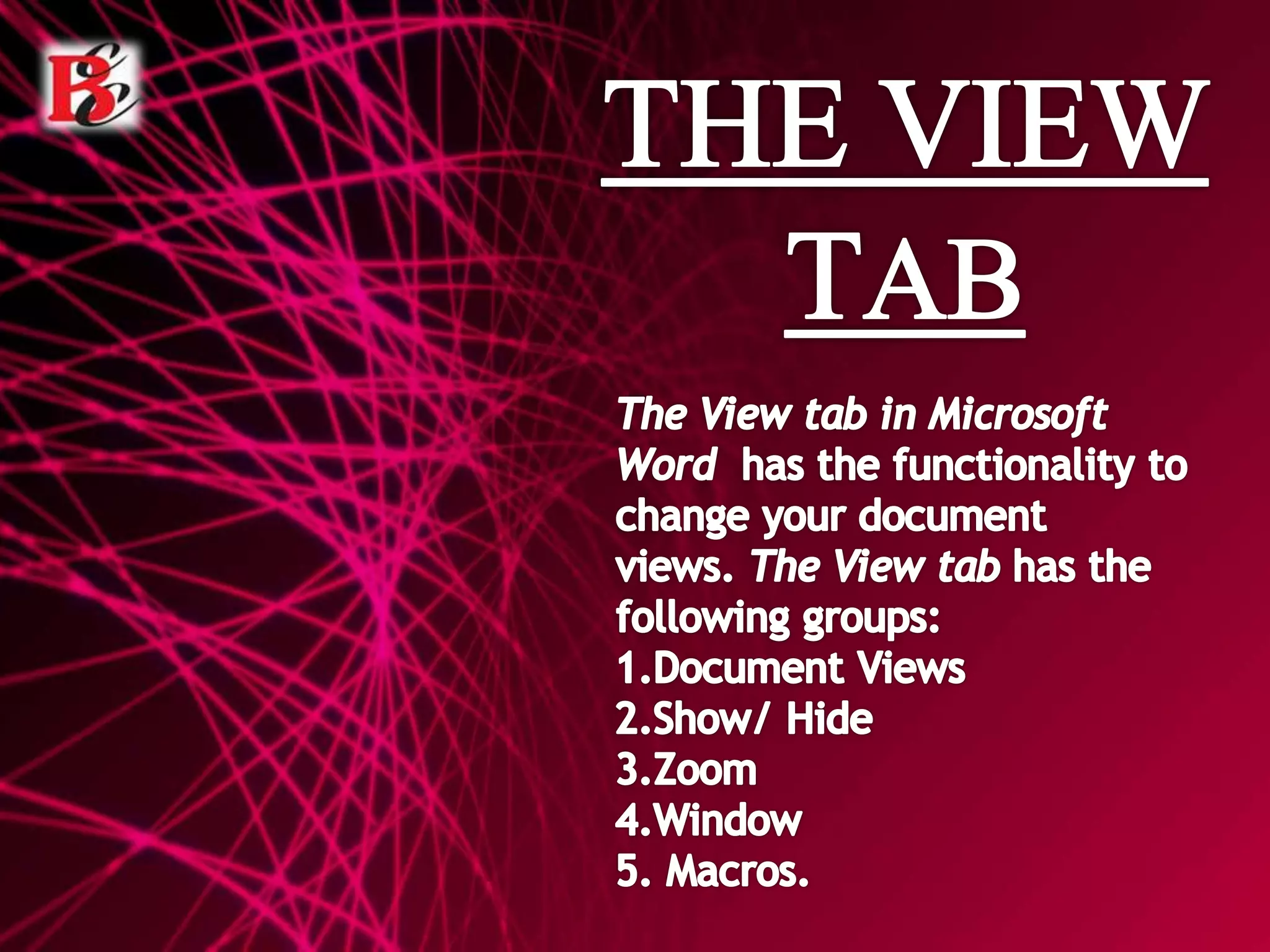 Explanation About MS Word And its Various Tabs And Toolbars | PPTX