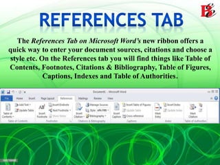 Explanation About MS Word And its Various Tabs And Toolbars | PPTX ...