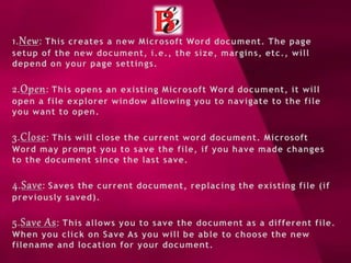 Explanation About MS Word And its Various Tabs And Toolbars | PPTX