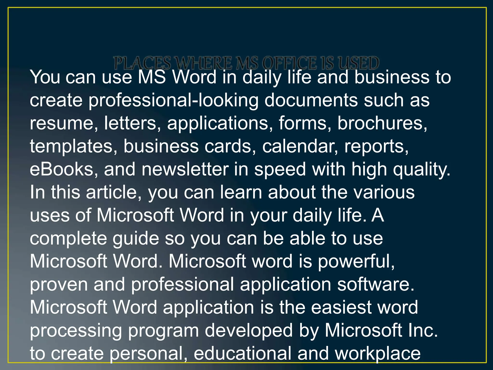 ms word presentation where we can find the ways | PPTX