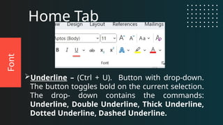 Ms word Home tab and funtions basic ict.pptx