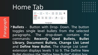 Ms word Home tab and funtions basic ict.pptx