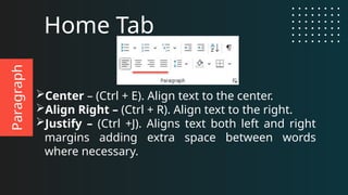 Ms word Home tab and funtions basic ict.pptx