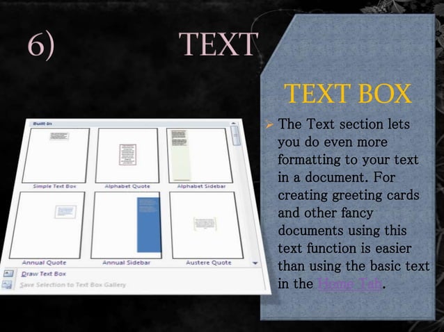 Ms Word (Insert Option) | PPTX | Desktop Publishing | Computer Software and Applications