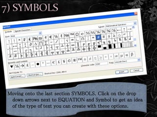 Ms Word (Insert Option) | PPTX