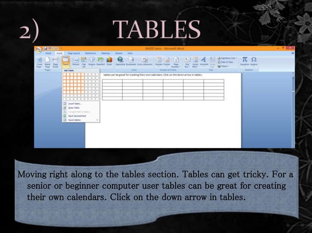 Ms Word (Insert Option) | PPTX | Desktop Publishing | Computer Software and Applications