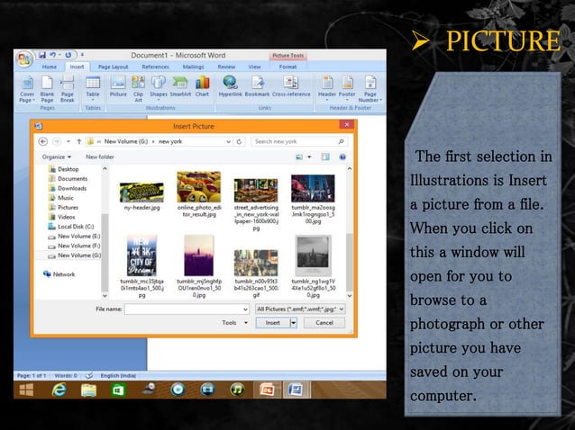 Ms Word (Insert Option) | PPTX | Desktop Publishing | Computer Software and Applications