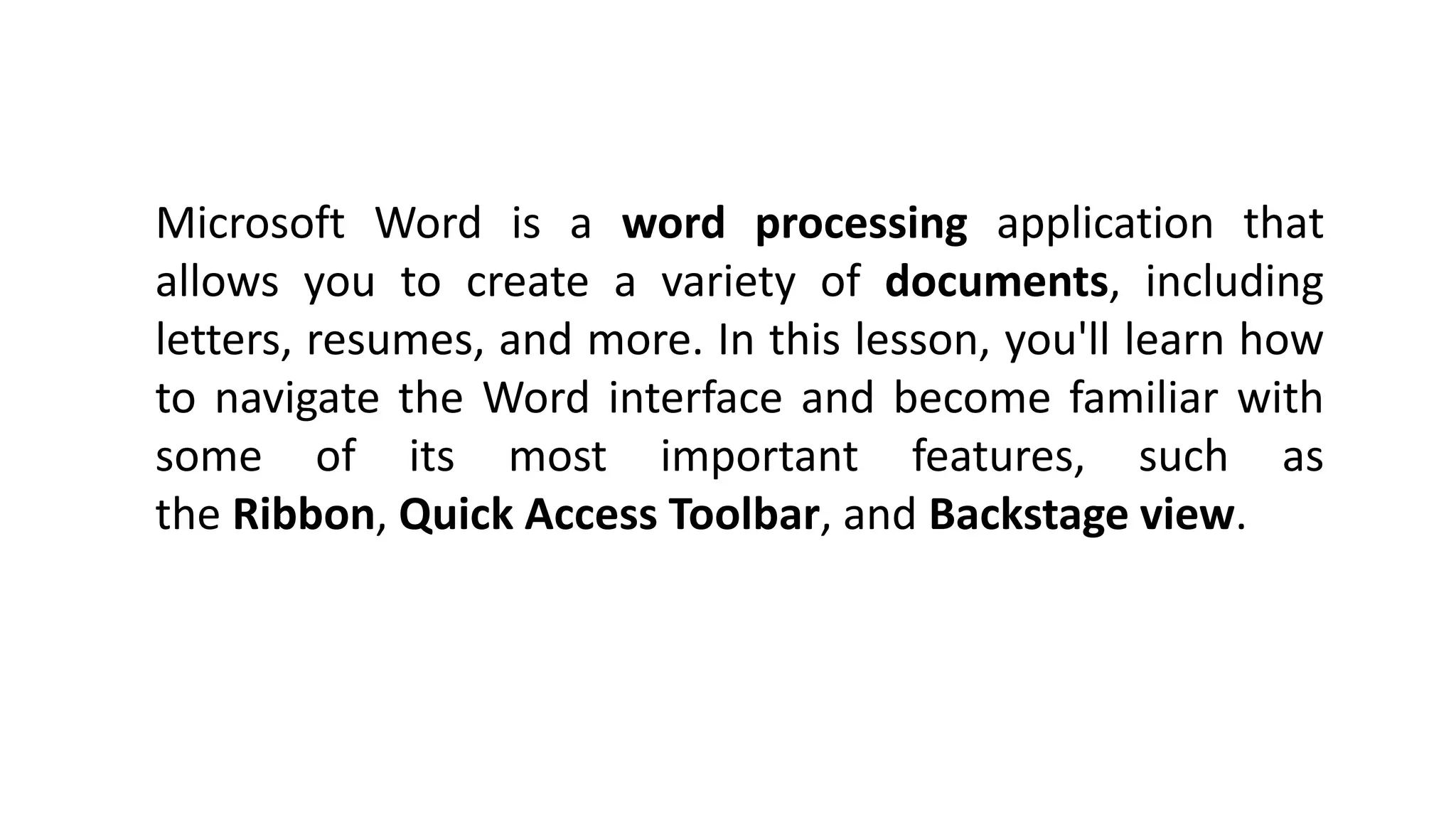 Ms Word Interface Pptx