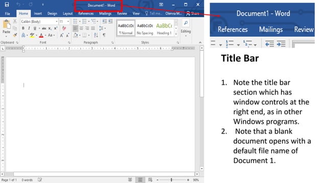 Ms Word Interface Pptx