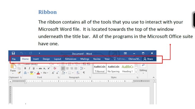 Ms Word Interface Pptx