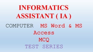 Ms word mcq | PPTX
