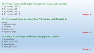 Ms word mcq | PDF