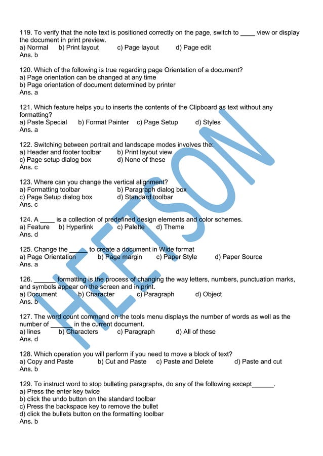 MS Word MCQ (Microsoft Office Related Question) | PDF