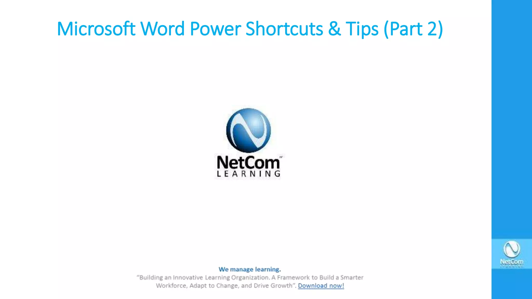 Microsoft Word Power Shortcuts & Tips (Part-2) | PPT