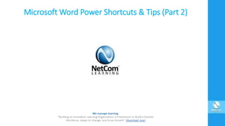Microsoft Word Power Shortcuts & Tips (Part-2) | PPT