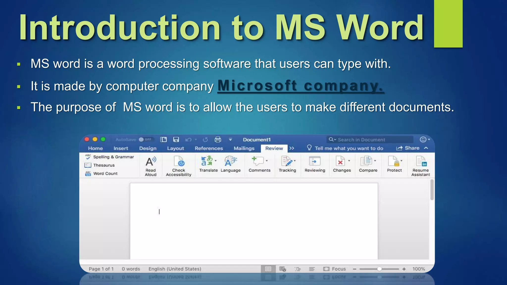 MICROSOFT WORD INTRODUCTION Presentation | PPTX