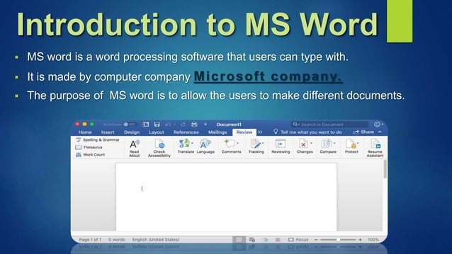 MS WORD Introduction ppt | PPT