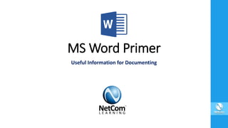 MS Word Primer | PDF | Desktop Publishing | Computer Software and ...