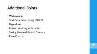 MS Word Primer | PDF