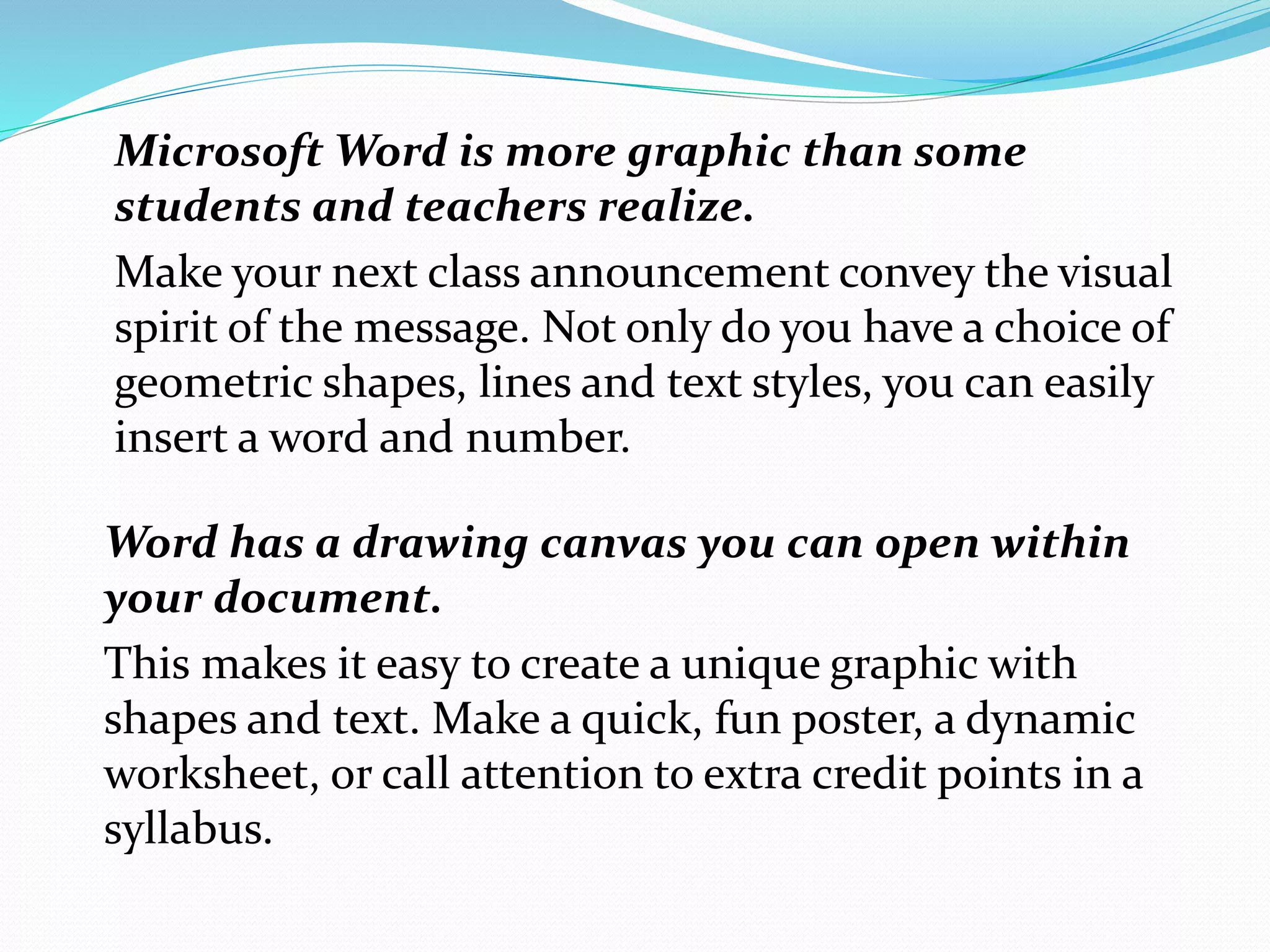 Ms word (report1 on ict math ed) | PPTX