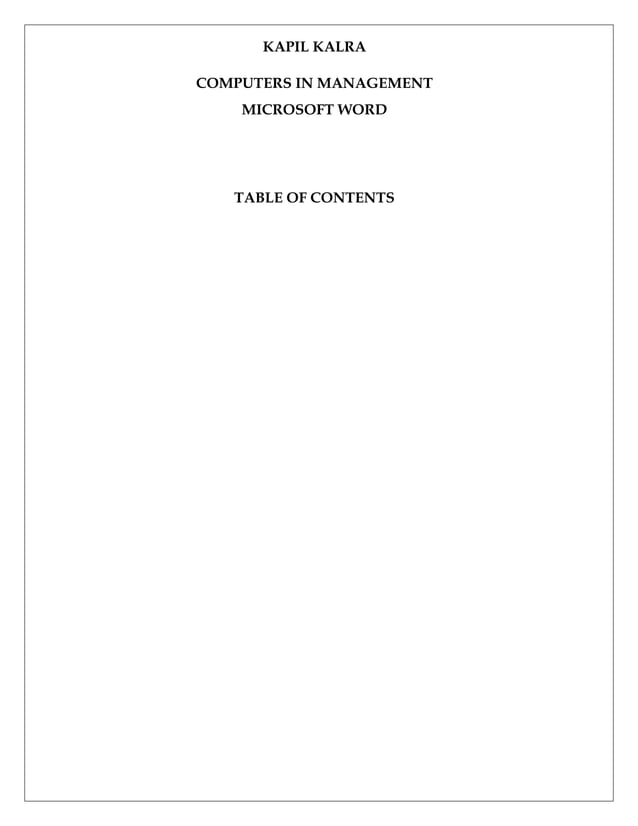 Ms Word Training Pdf