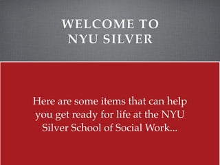 NYU Silver School of Social Work Resources | PDF