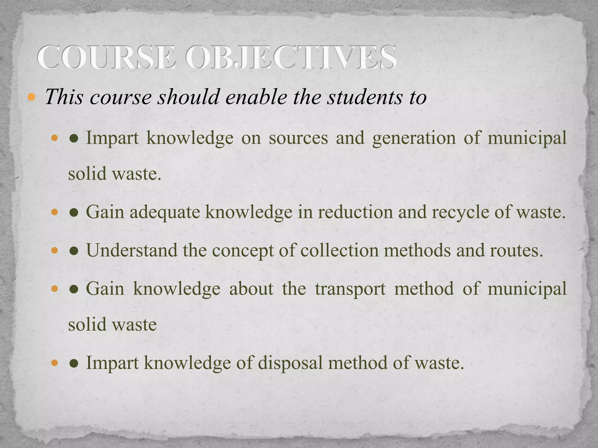Municipal Solid Waste Management | PDF
