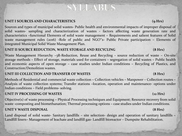 Municipal Solid Waste Management | PDF