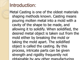 manufacturing technology -foundary | PPTX
