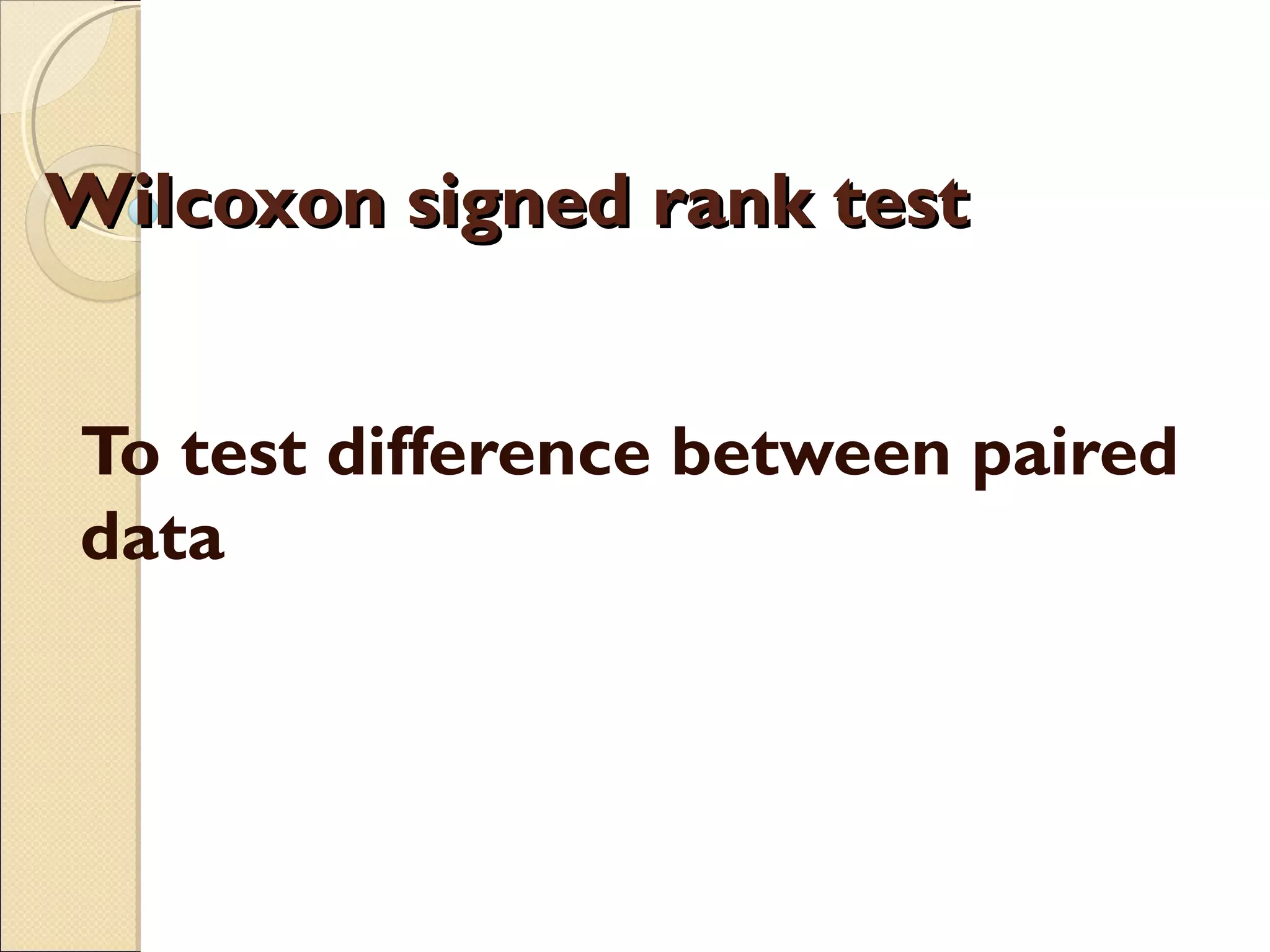 wilcoxon signed rank test | PPT